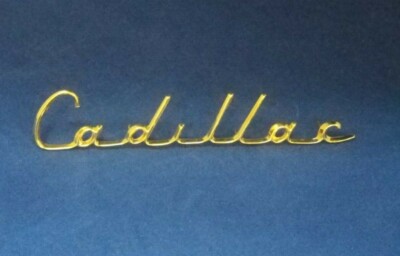 1957 1958 Cadillac Front Fender Script- Gold Plated Reproduction ...