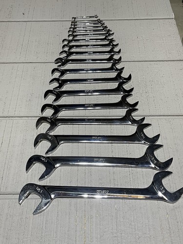Snap On Four Way Angle SAE Wrench Set VS 1/4”- 1 3/8” 18pc Flank Open ...