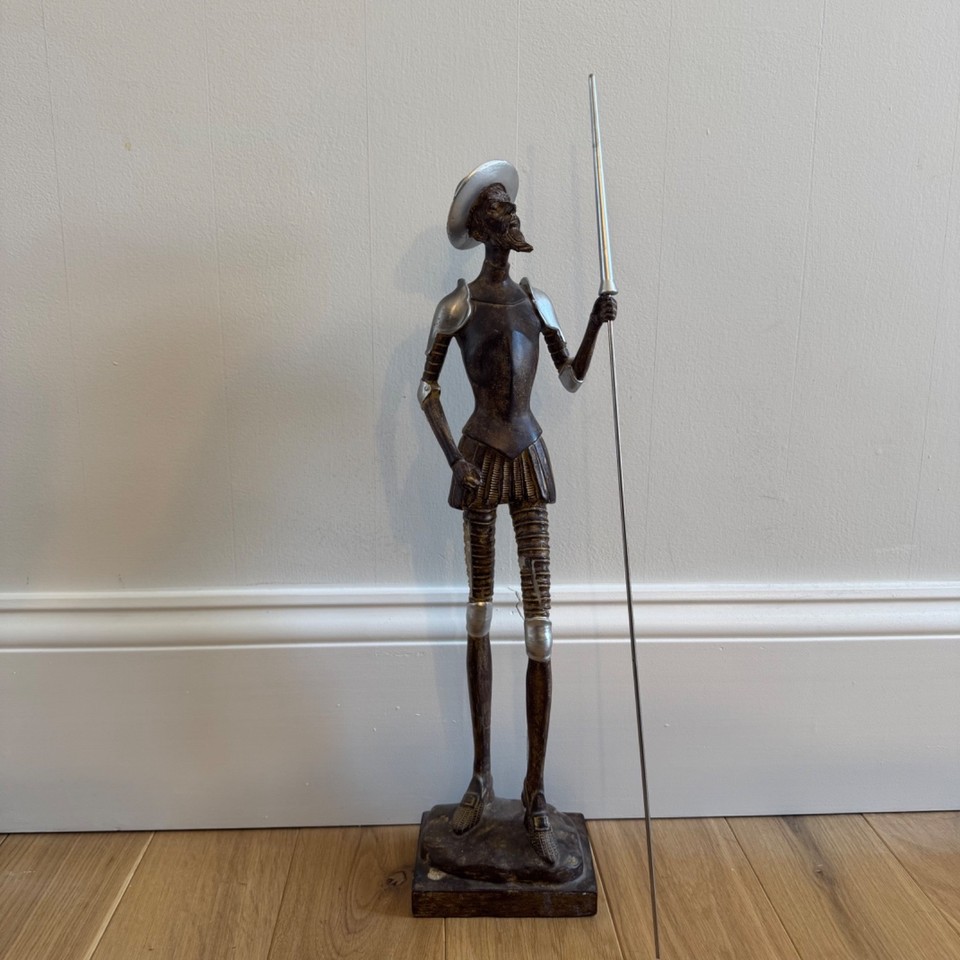 Vintage Don Quixote Statue Elongated Man of La Mancha Bronze Finish ...