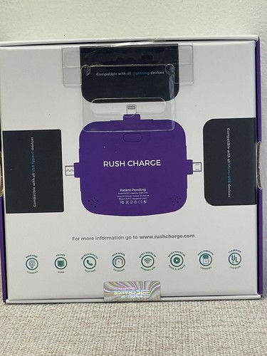 Rush Charge, 3 in 1 Portable Charger, 3300mAh, RC33, Purple Sealed | eBay