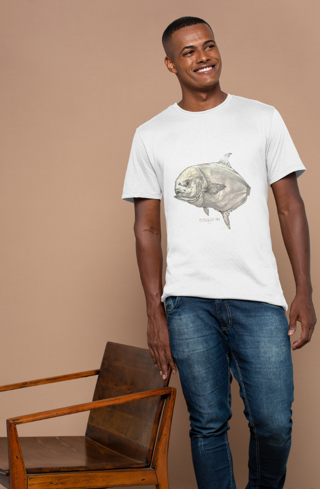Unique Permit Fish Drawing T-Shirt - Limited Edition (Size Large) | eBay