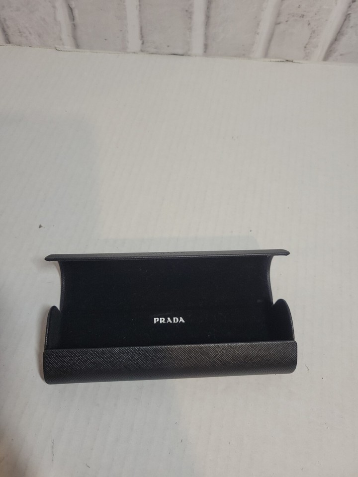 Prada Saffiano Black Eyeglasses Rectangular Small Hard Case Magnetic ...