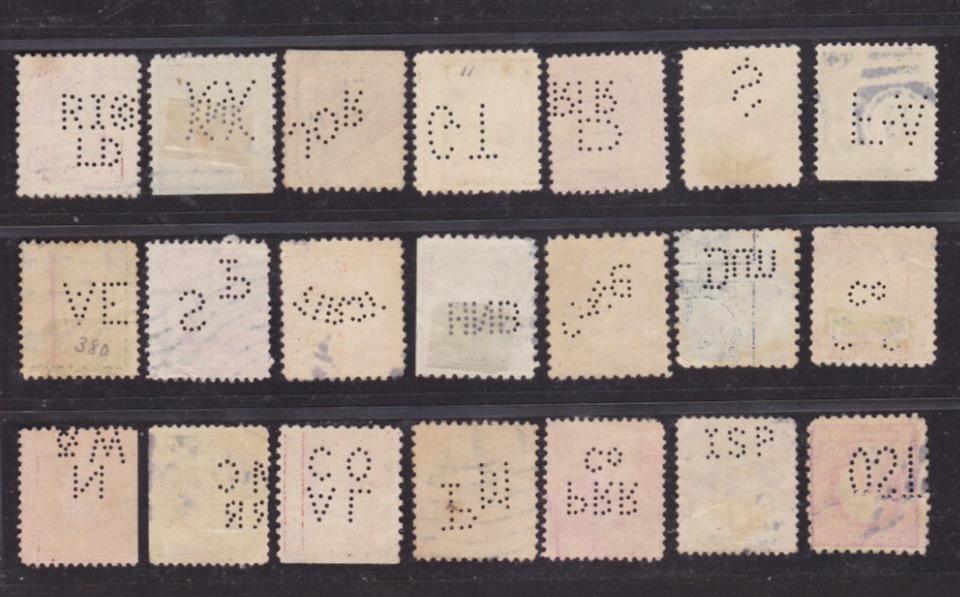 Washington Franklin great group of unidentified perfin issues--see 2 ...