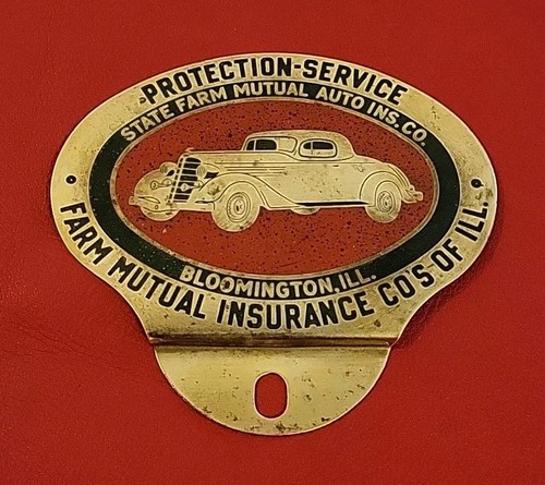 Vintage State Farm Mutual Auto Insurance License Plate Topper 1934 ...