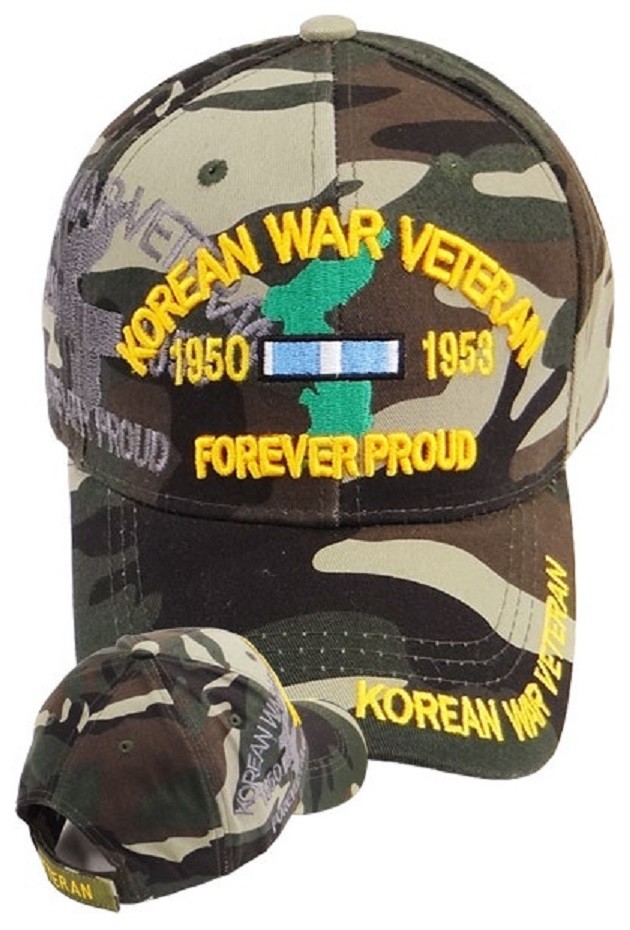 Korean War Veteran Ball Cap US Army Navy USAF USCG Korea Woodland Camo ...
