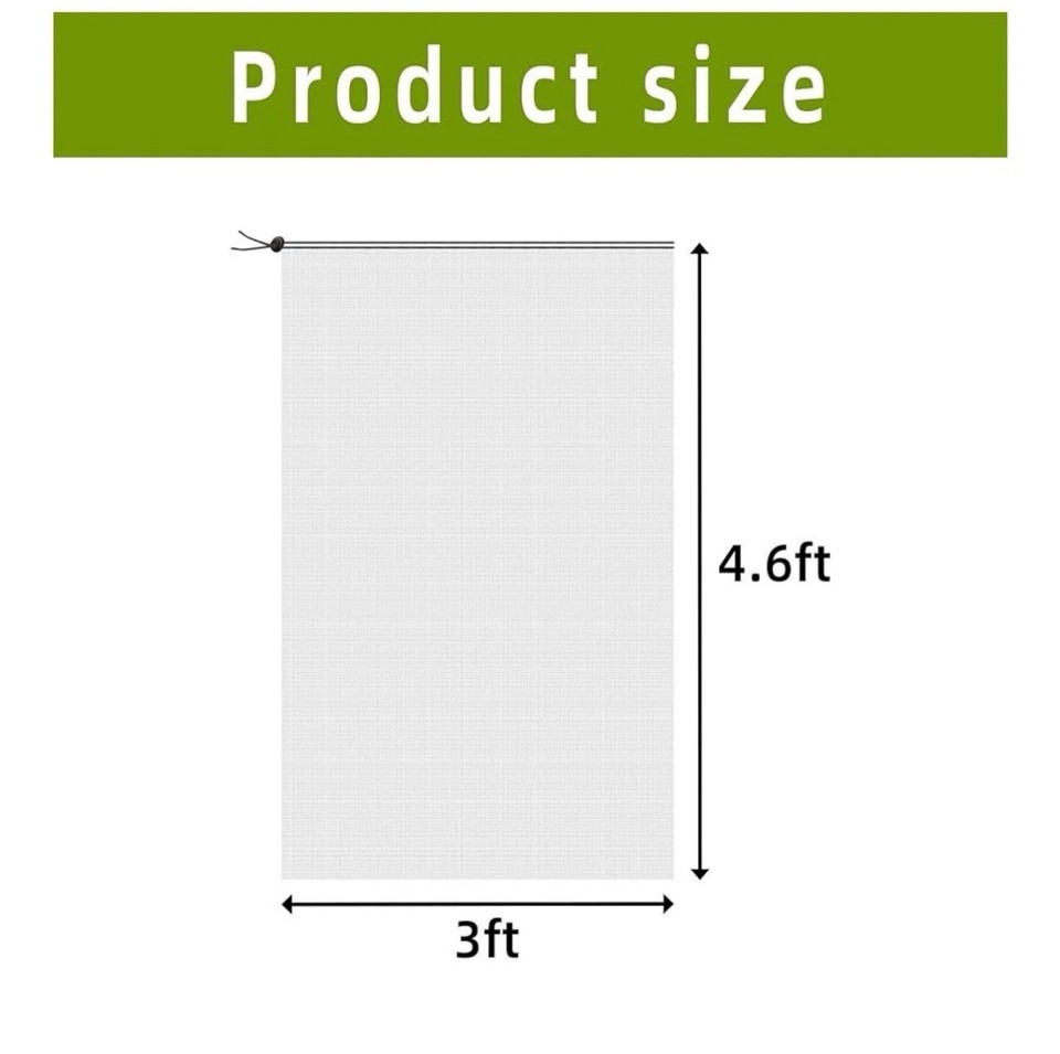 2 Pcs Insect Bird Barrier Netting Mesh with Drawstring- 4.9X3.2 Ft ...