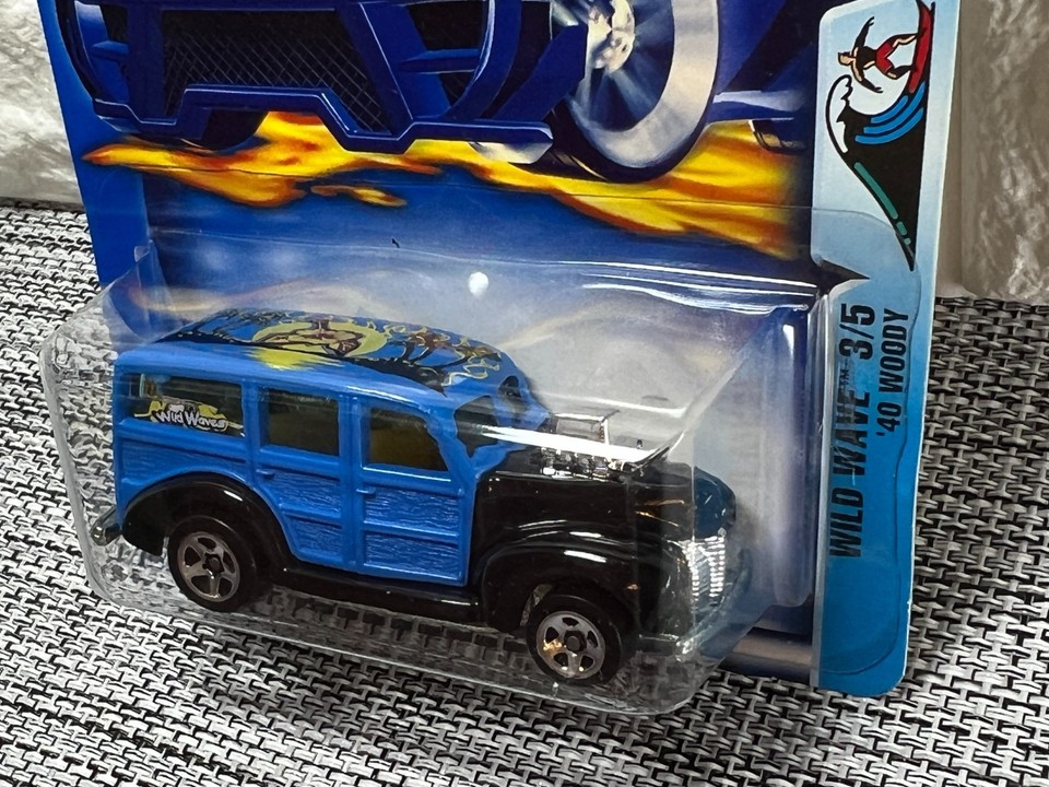 Hot Wheels Wild Wave 3/5 '40 Woody 2003 Collector No. 057 Blue | eBay