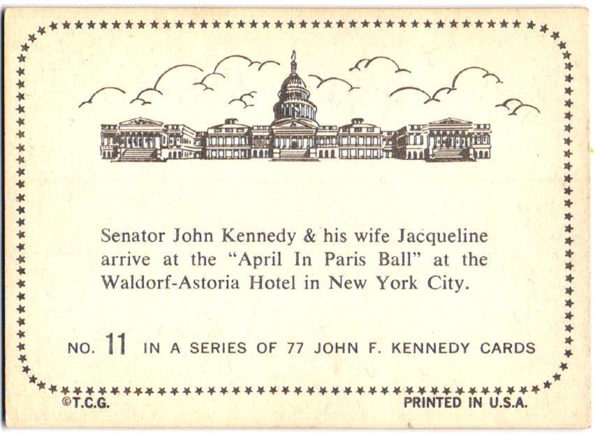 1964 Topps JFK Cards #11 Senator Kennedy and wife Jacqueline | eBay