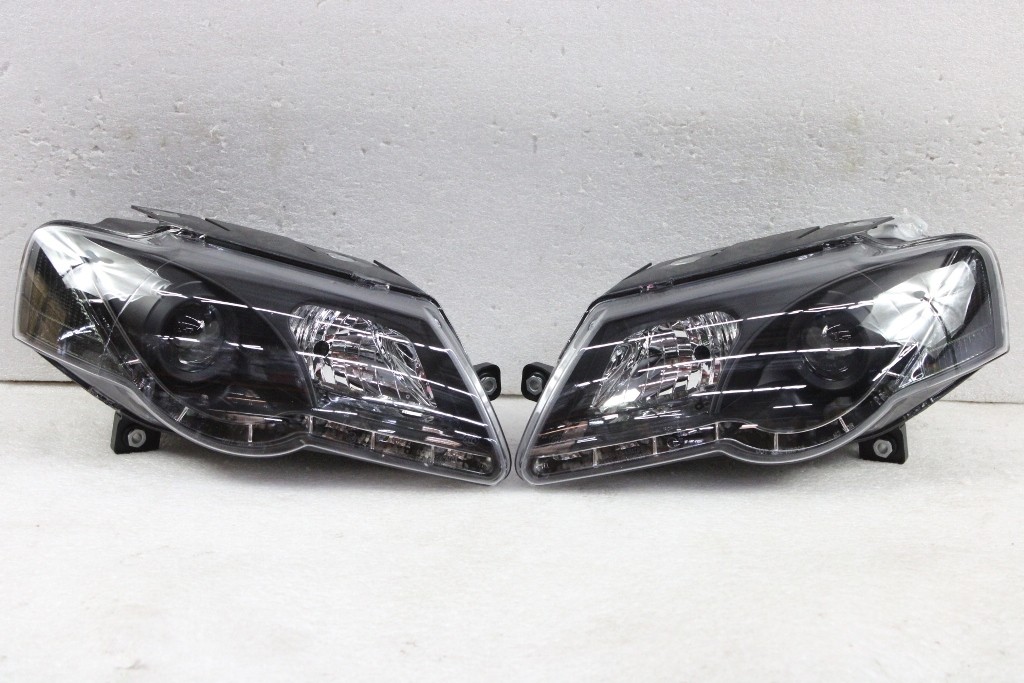 FITS 06-08 PASSAT JDM BLACK PROJECTOR R8 STYLE DRL DAYLIGHT LED STRIP ...