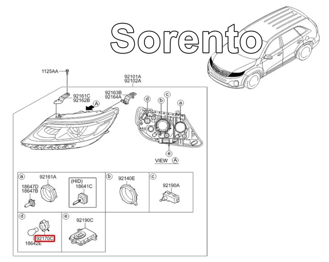 Hyundai OEM 13-15 Santa Fe-headlight Headlamp Socket 921613R010 for ...
