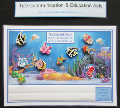 REWARD MOTIVATIONAL 10 FISH CHART - ADHD Autism SEN PECS Visual ...
