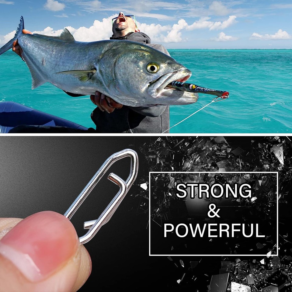 50~200PC Power Fishing Clips Snaps Saltwater Quick Change Line ...