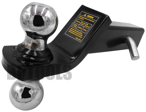 1-7/8" & 2" Double Hitch Ball Tube Receiver Tow Mount Trailer Truck ...