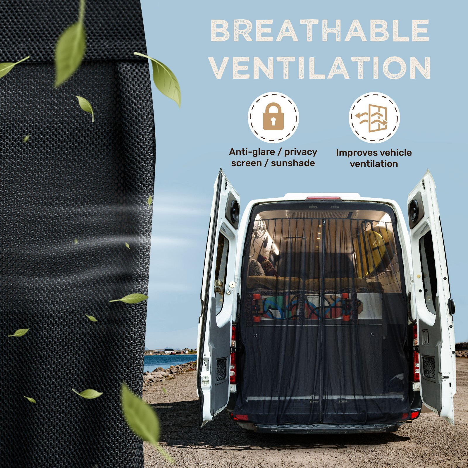 Magnetic Fly Screen for Standard Roof Camper Van Bug Mesh Mosquito Net ...