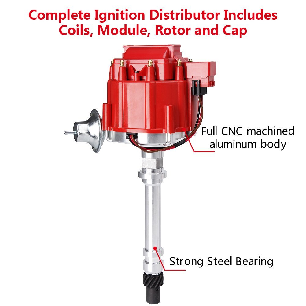 HEI Ignition Distributor with Cap for Chevy GM Small Blocks 283 305 307 ...