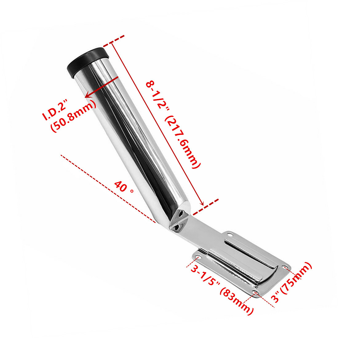 4X Boat Fishing Rod Holder Stainless Steel Removable Transom Rod Slide ...