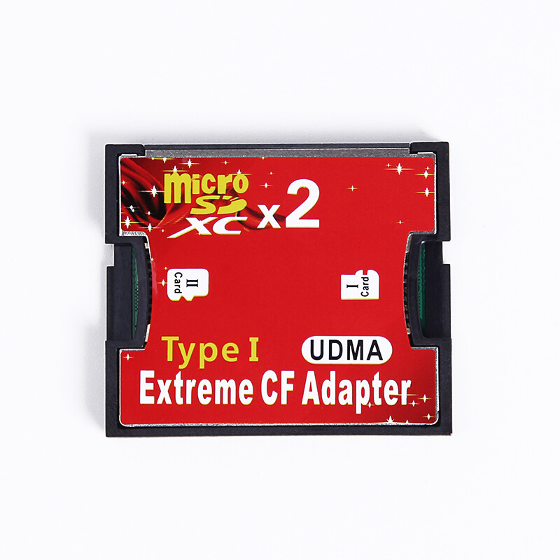 Dual 2 port Micro SD SDHC to Compact Flash CF 1 Type I Card Adapter ...