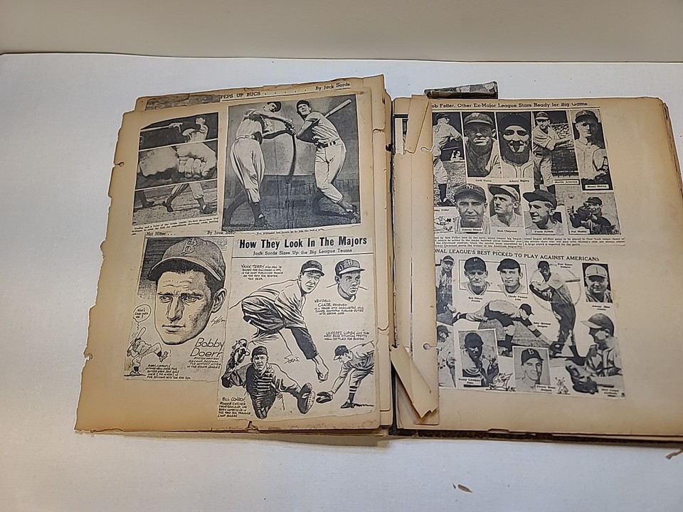 Vtg MLB Sports Scrapbook Newspaper Clippings Joe Gordon, Oscar Grimes ...