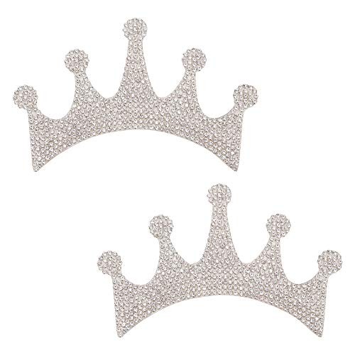 2Pcs Queen Princess Crown Stickers Rhinestone Crown Sticker Silver ...