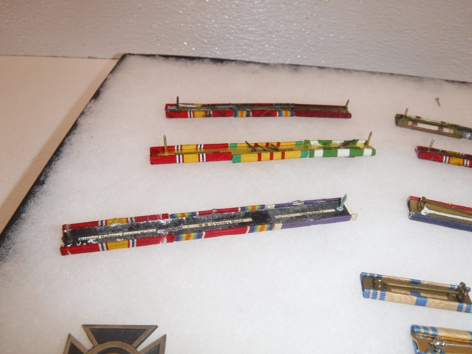Vintage WW2 US Military Campaign Service Medal Ribbon Bars, Pins ...