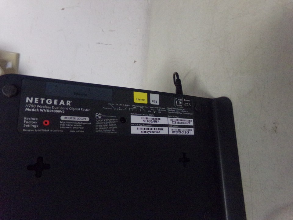 NETGEAR N750 WIFI DUAL BAND GIGABIT ROUTER WNDR4300-100NAS 606449084528 ...