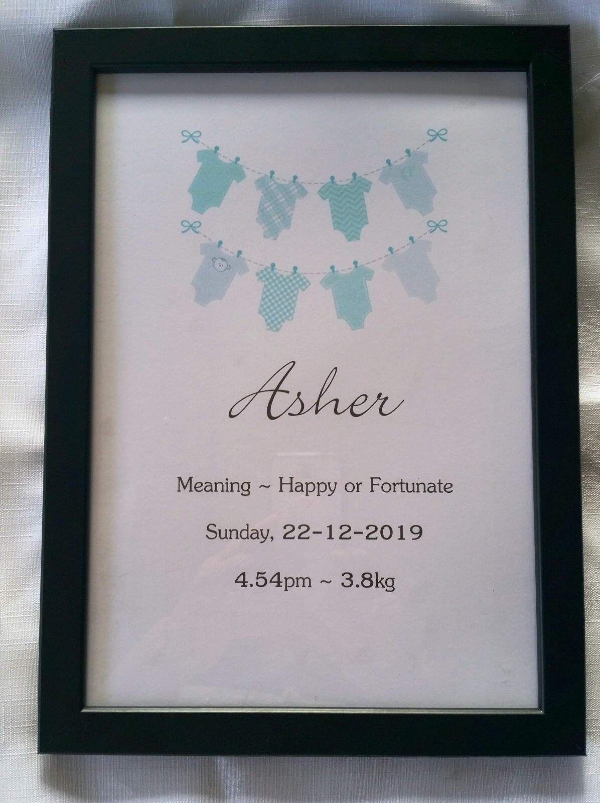 Baby Name Meaning + Birth Details Nursery Print PERSONALISED LAMINATED ...