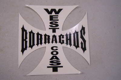 Lot of 10 "West Coast Borrachos" Stickers Iron Cross ala "West Coast ...