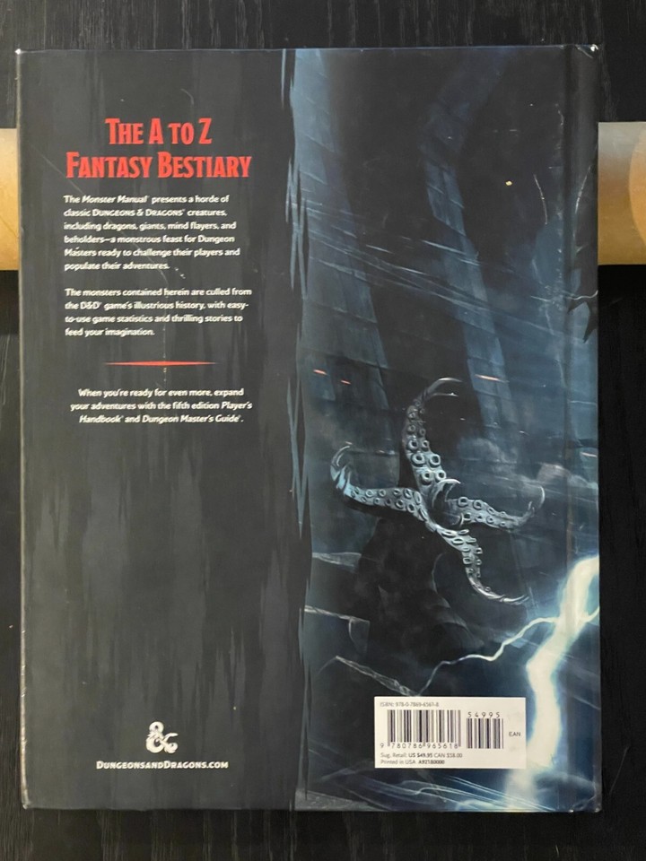 Monster Manual (Dungeons & Dragons) 5th edition DnD Fantasy Book Game ...
