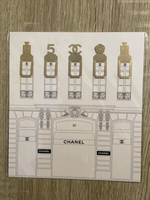 UNUSED Authentic CHANEL Book marks Set Metal No.5 No.19 CC logo ...