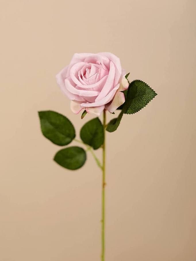 Luyue 10 Pack Artificial Velvet Roses Fake Pink Rose Silk Flowers with ...