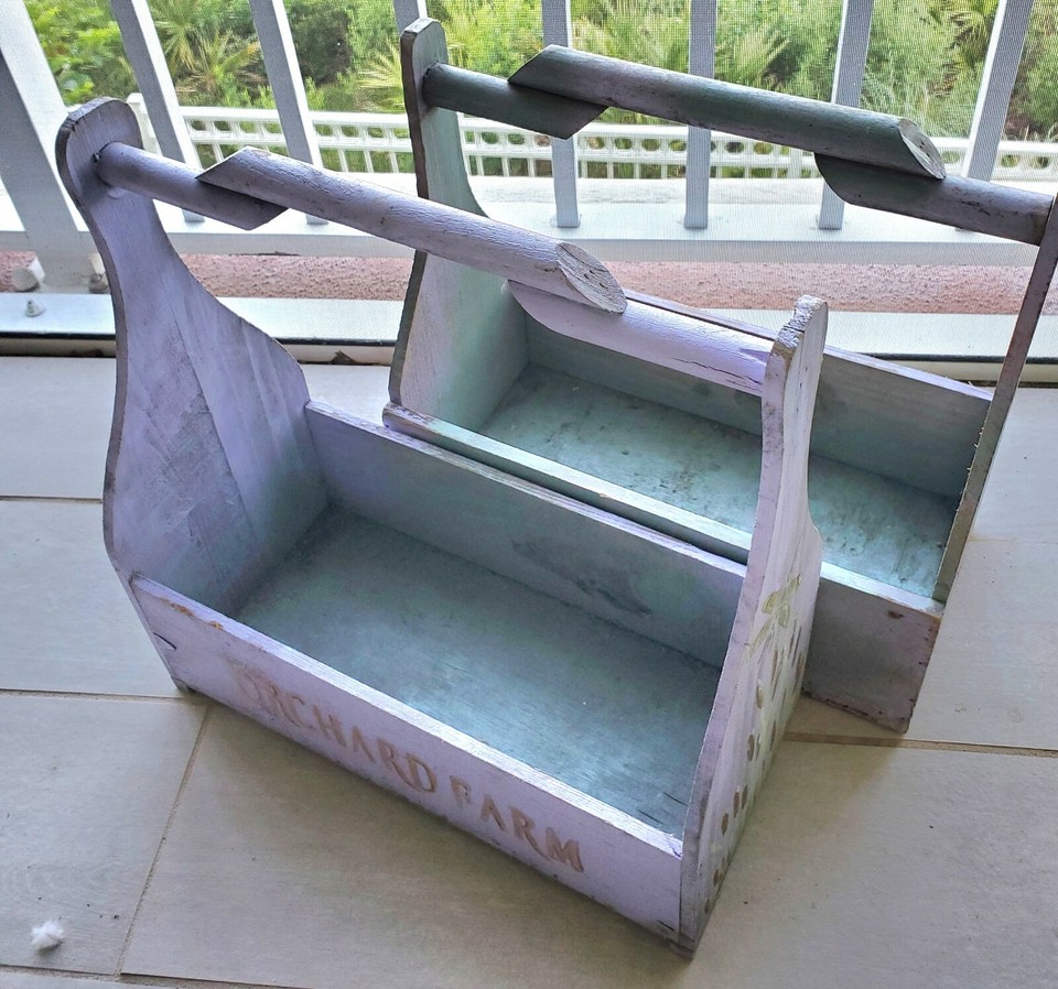 2 Vintage Antique Orchard Farm Berry Fruit Vegetable Flower Basket Box ...