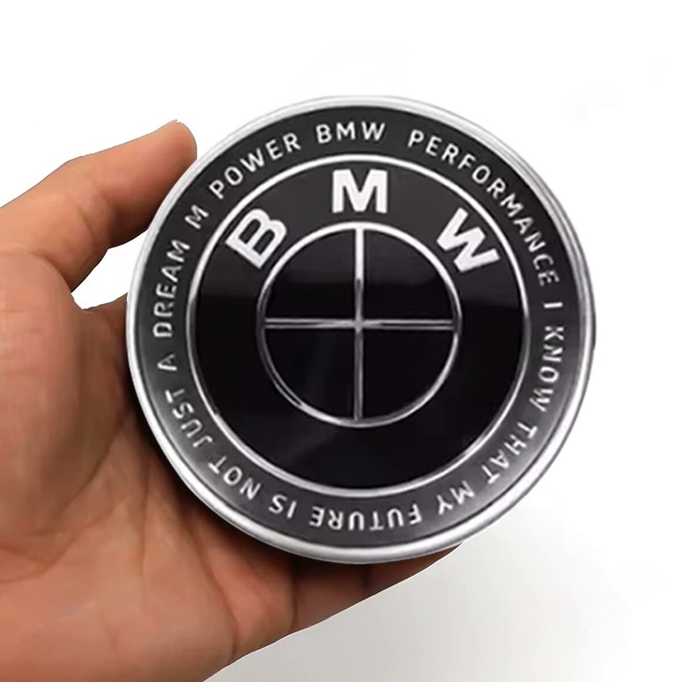 2X Front Hood & Rear Trunk Emblems 82mm & 74mm Black 51148132375 For B ...