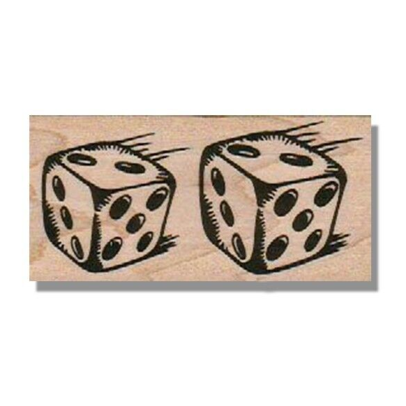 Pair Of Dice RUBBER STAMP, Set, Dice Duo, Two Dice, Play Game Lucky ...