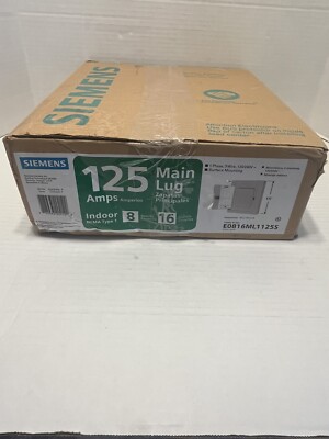 Siemens E0816ML1125S 125 Amp Main Lug Panel, 8 Space, 16 Circuit ...