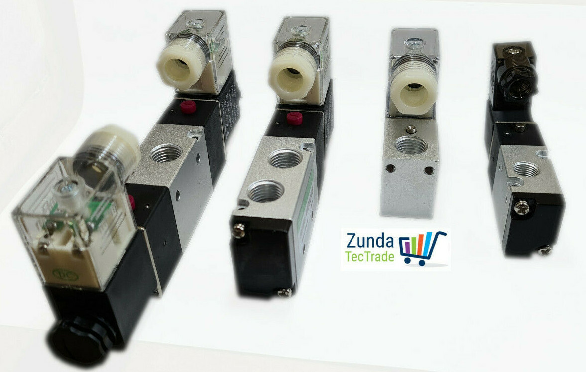 Pneumatik 5/2 Wegeventil Monostabil Druckluft Ventil Neu! inkl. Spule ...