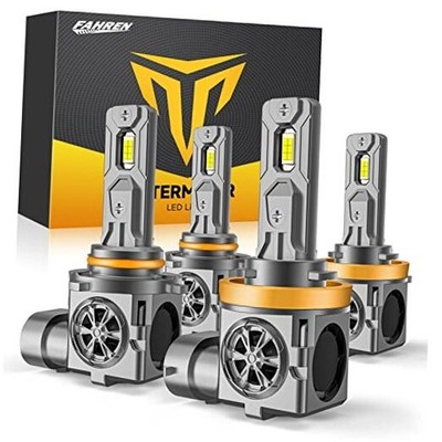 H11 9005 LED Bulbs Combo, 80,000LM Super Brighter, 1:1 Halogen Mini ...