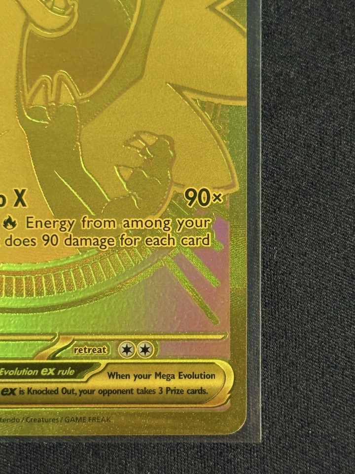 Mega Charizard X ex Gold Hyper Rare 130/094 Pokemon Phantasmal Flames ...