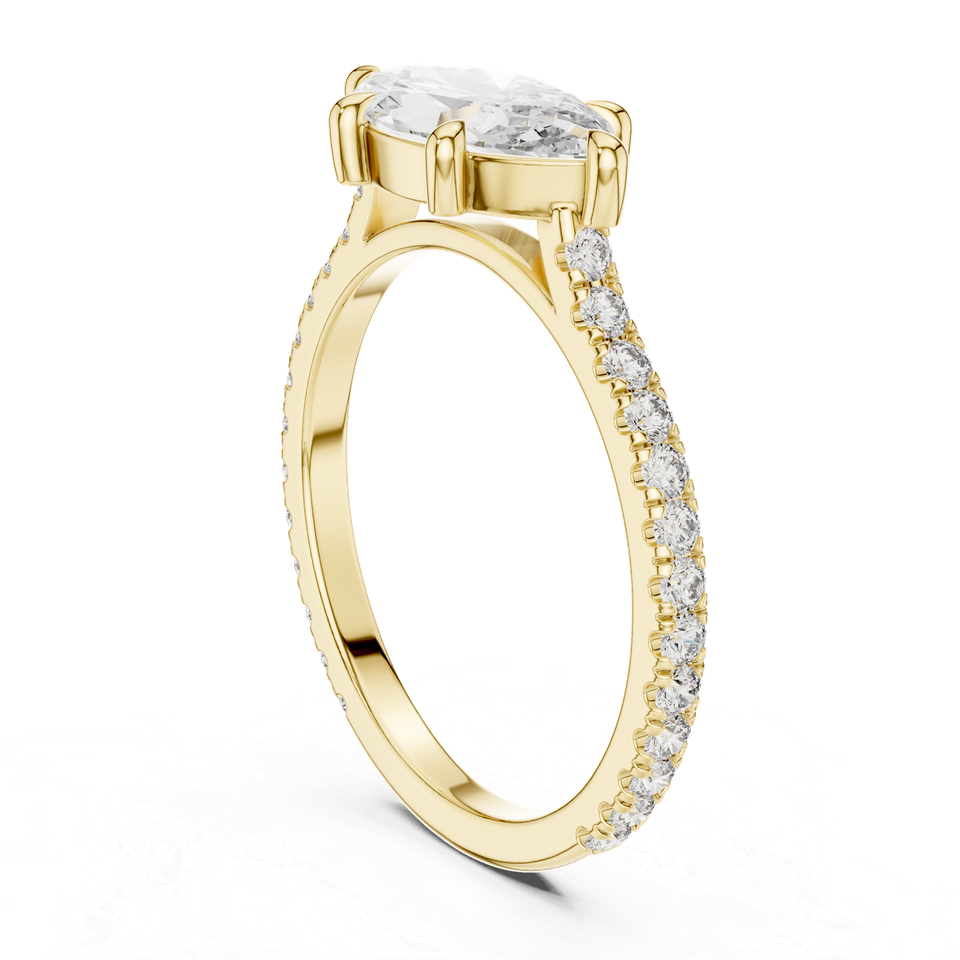 1.5Ct Precision Ring Marquise 27pc VVS1/D Lab Created Diamond 925 ...