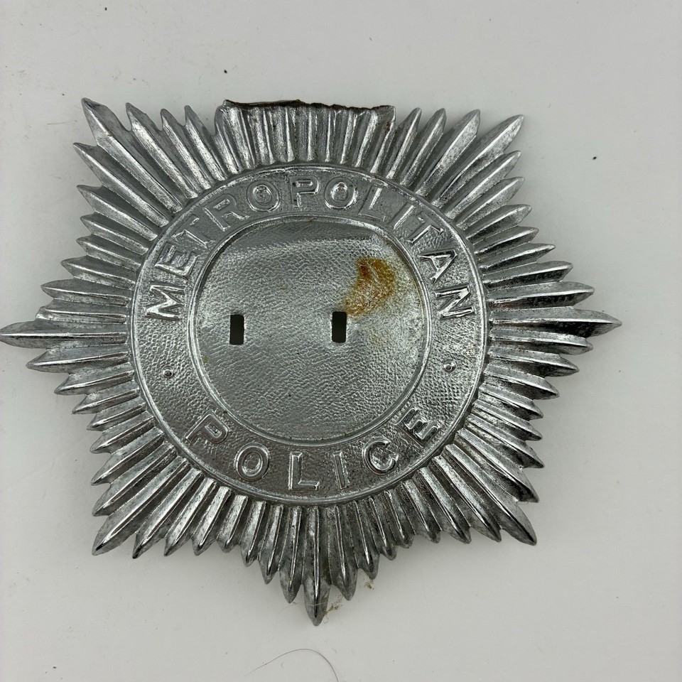 4 Vintage Metal Metropolitan Police Helmet Plates | eBay
