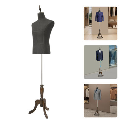 Adult Male Dress Form Mannequin Torso Clothes Display Adjustable Height ...