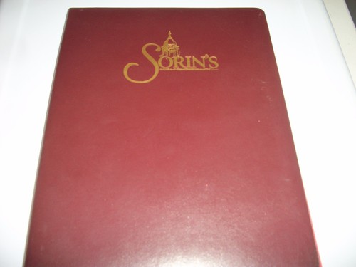 SORINS RESTAURANT MENU MORRIS INN - FALL 2010 | eBay