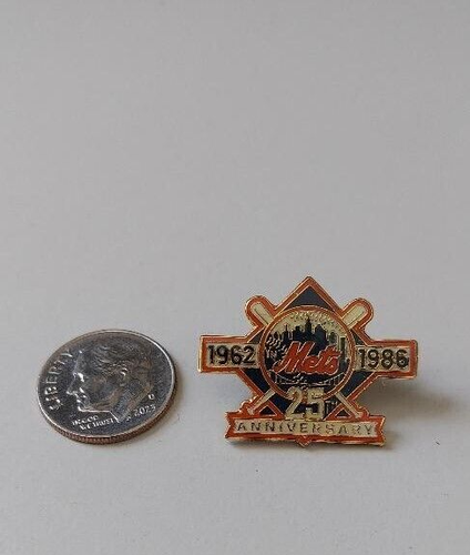 MLB New York Mets 25th Anniversary 1962 1986 Small Used Pin Baseball ...