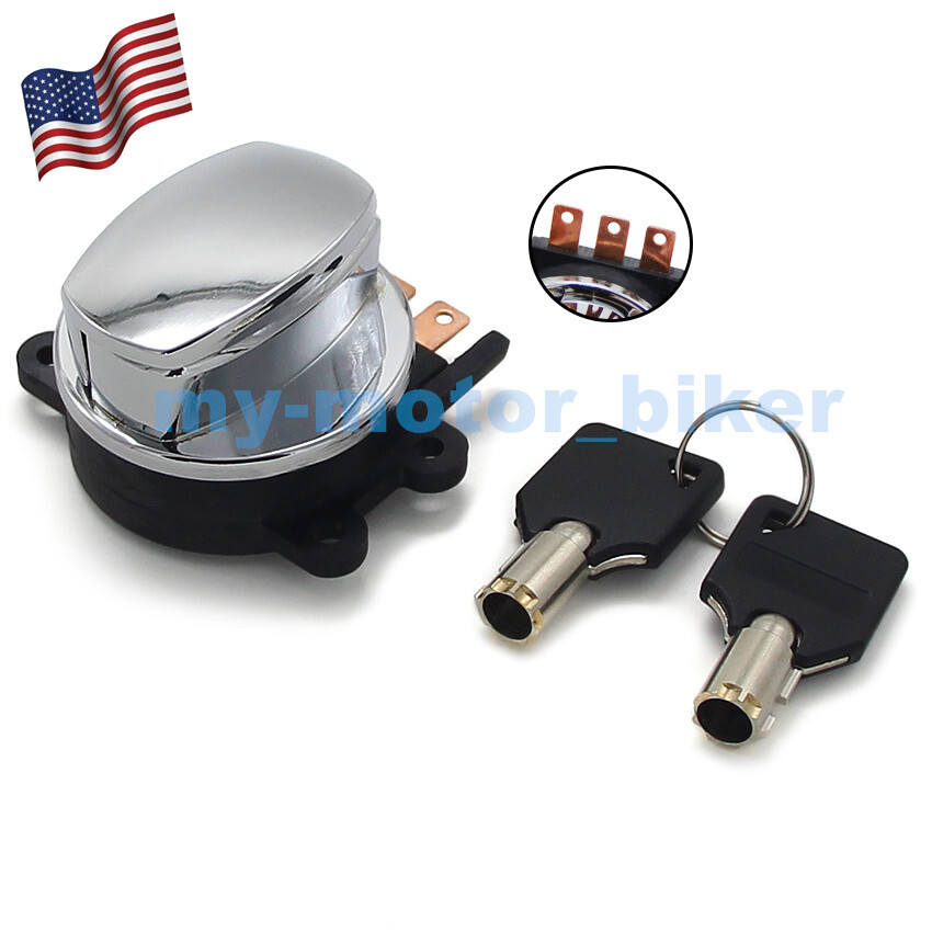 Chrome Ignition Key Switch Kit for Harley FLSTF FAT BOY 2000-2005 ...