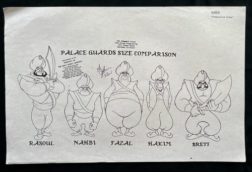 ALADDIN Model Sheet PALACE GUARDS SIZE w BRETT Disney ANIMATION ...