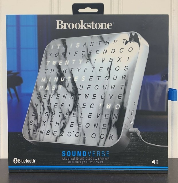 Brookstone Soundverse Illuminated LED Clock & Bluetooth Speaker for ...