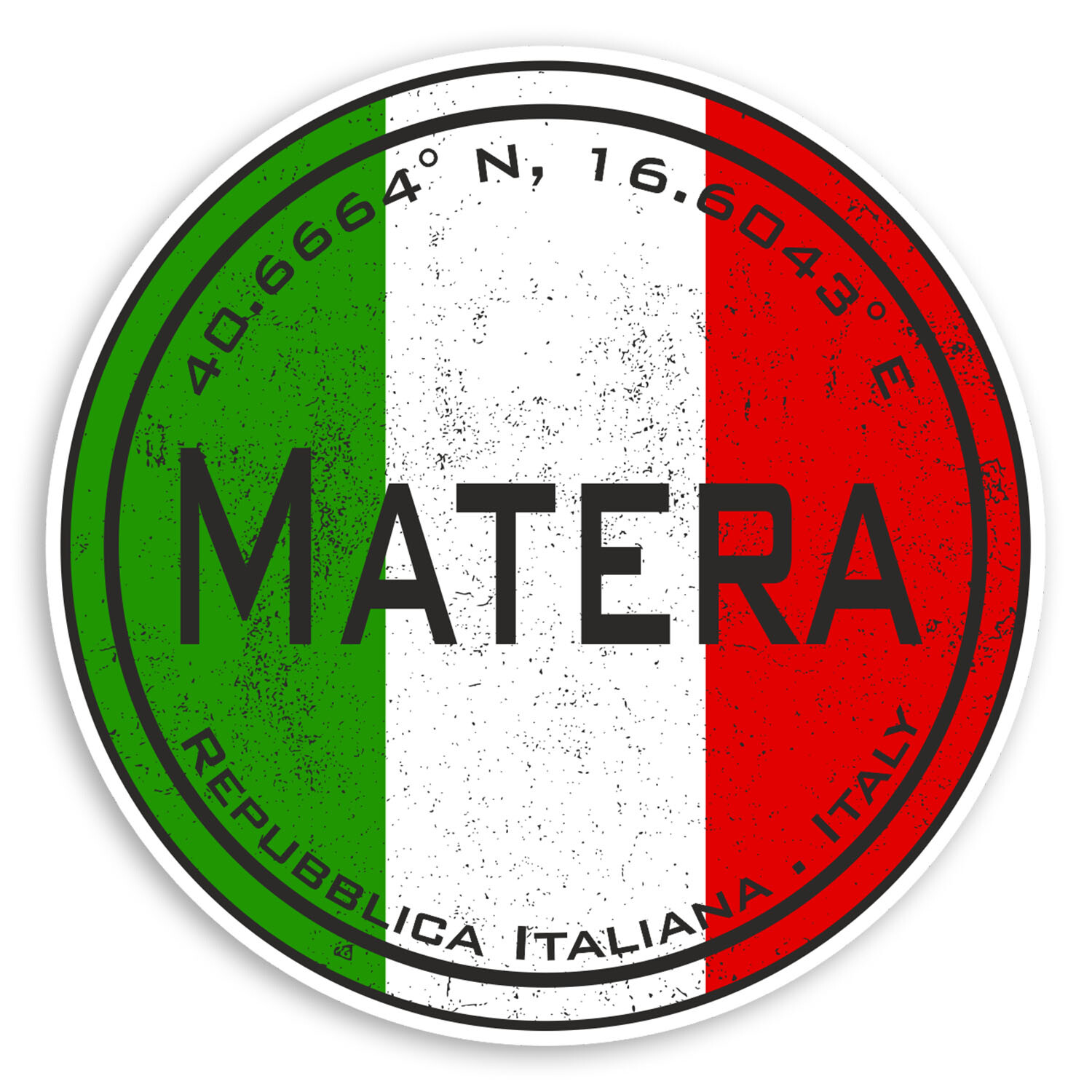 2 x 10cm Matera Italy Vinyl Stickers - Italian Flag Sticker Luggage ...