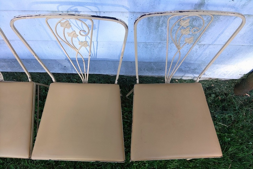 Vintage MCM Wrought Iron Glass Top Salterini Woodard Patio Furniture ...