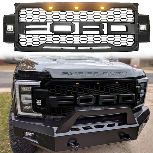 Front Grill For 2017 2018 2019 Ford F250 Super Duty Raptor Style Matte ...