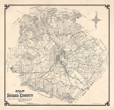 Bexar County Land ownership map Texas 16x16 | eBay
