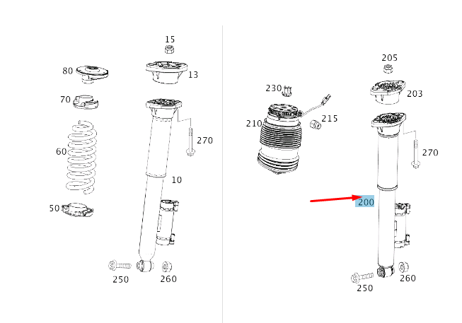 MERCEDES-BENZ CLS C257 Rear Shock Absorber A2573201601 NEW GENUINE ...